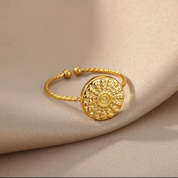 Jewelry | New 18k Gold Plated Rounddesign Opening Ring | Poshmark